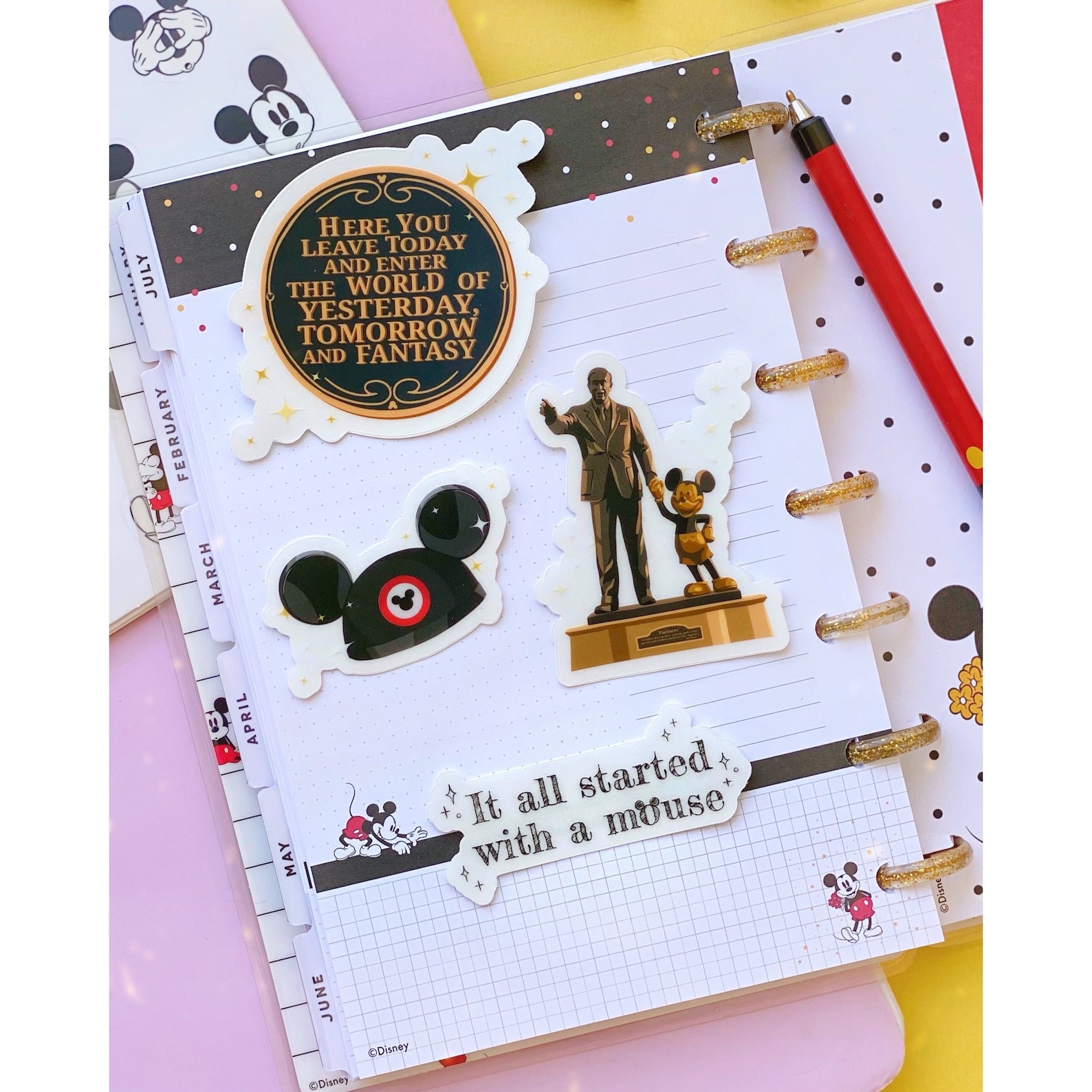 Partners Statue Classic Walt Disney Mickey Floral Transparent - Etsy