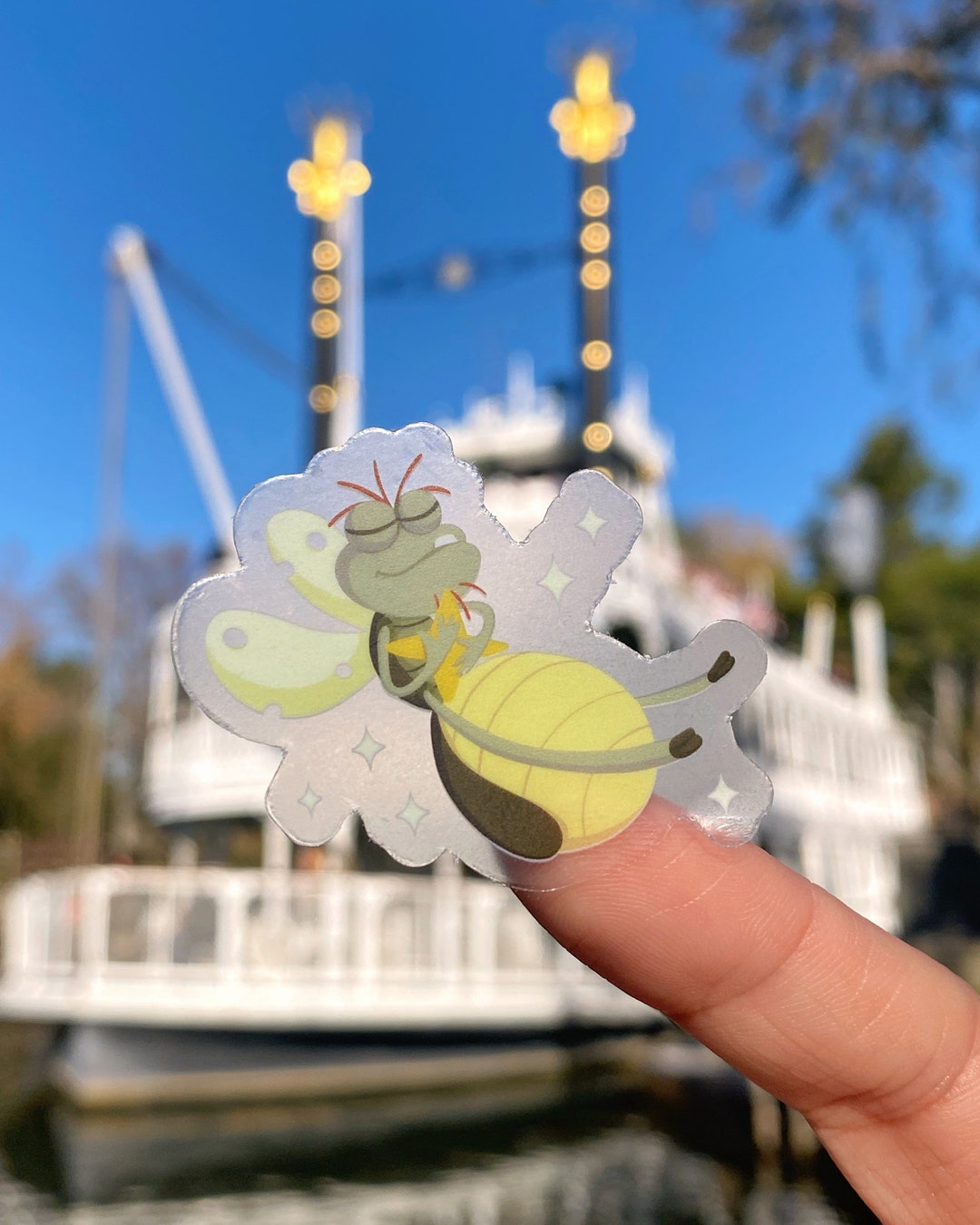 Ray With Evangeline Plushie Transparent Disney Laptop Stickers ...