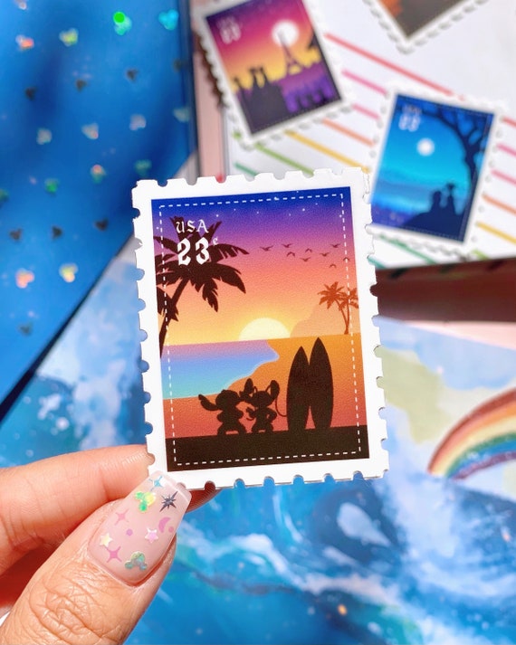 Stitch & Angel Postage Stamp Sticker/ Lilo and Stitch Vintage - Etsy