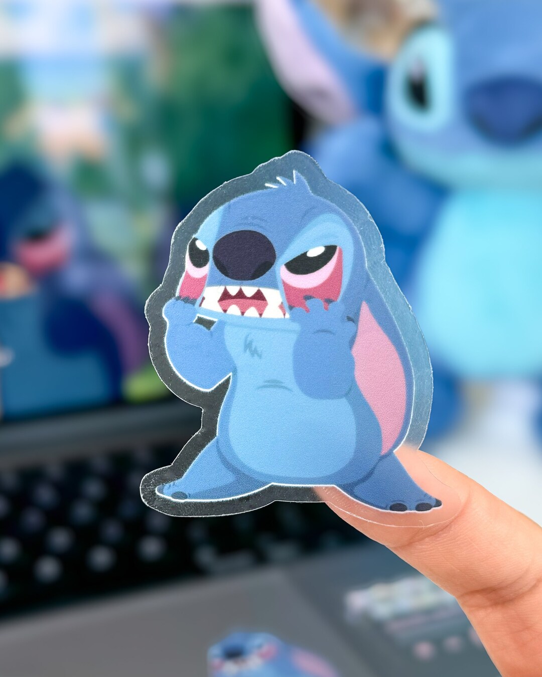 Ugh Feeling Stitch Meme Transparent Sticker/ Pulling Eyelids Annoyed ...