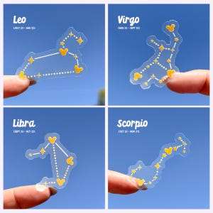 Zodiac Hidden Mickey Astrology Signs Transparent Sticker/ Disney ...