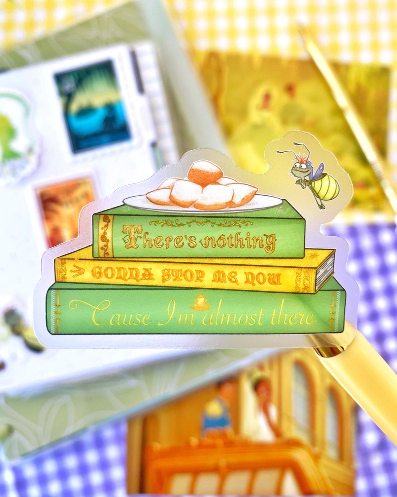 Tiana Books & Beignets Transparent Sticker/ Princess and Frog Ray ...
