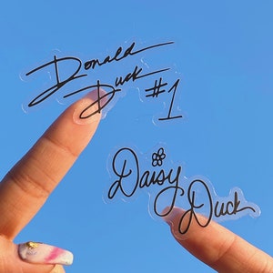 Daisy Duck Autograph Transparent Sticker/ Donald Signature - Etsy