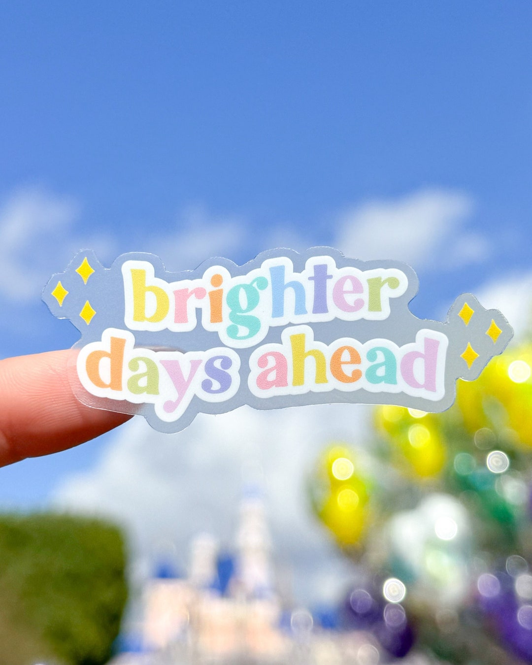 Brighter Days Ahead Transparent Disney Laptop Sticker/ Pastel ...