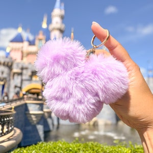 Fluffy Mickey Pom Keychain/ Cute Disney Inspired Accessory/ Disney ...