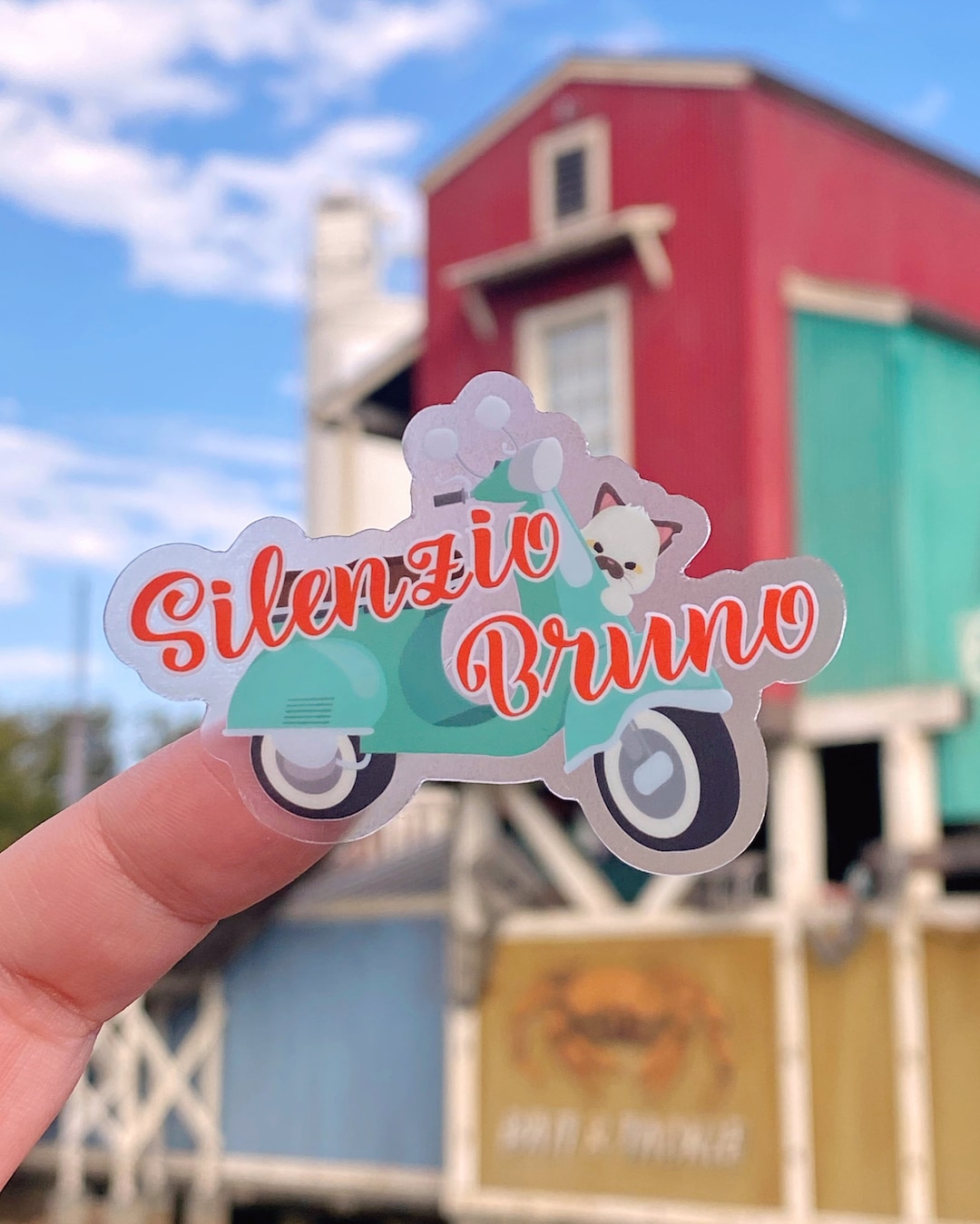 Silenzio Bruno Motorbike Transparent Sticker/ Pixar Luca Disney ...