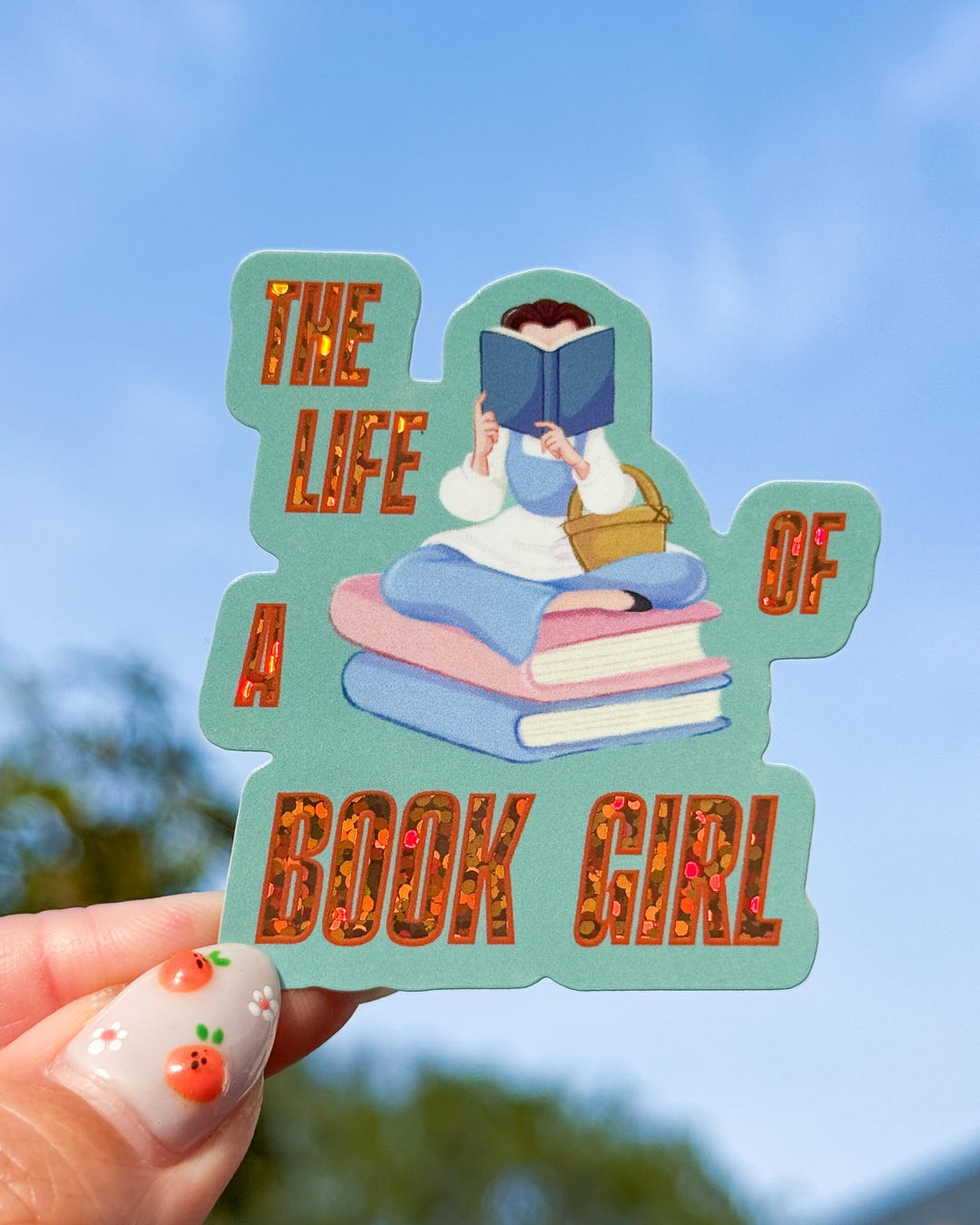 The Life of A Book Girl Glitter Holographic Sticker/ Beauty and the ...