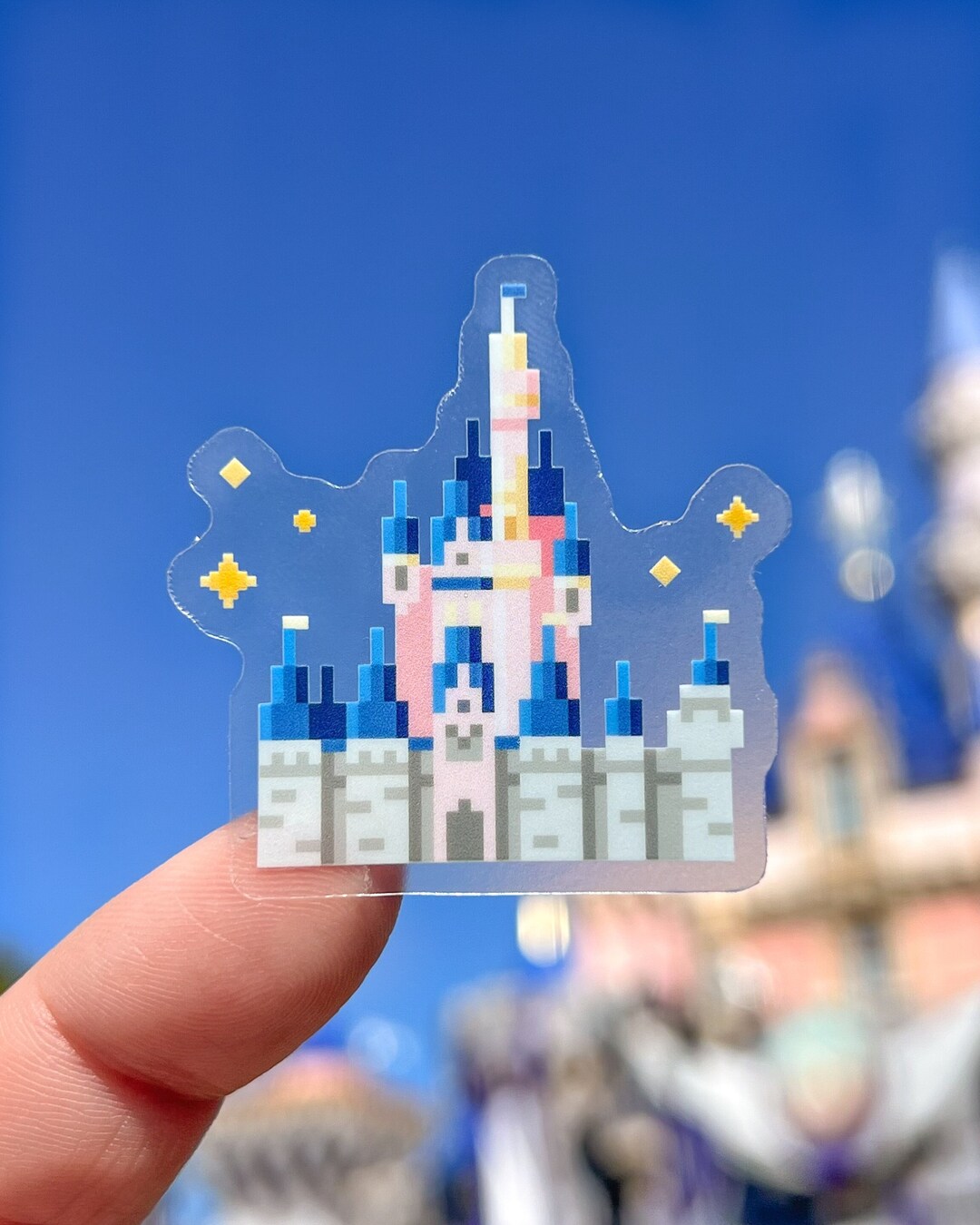 Pixel WDW Castle 8-bit Transparent Laptop Sticker Disney Decal/ Retro ...