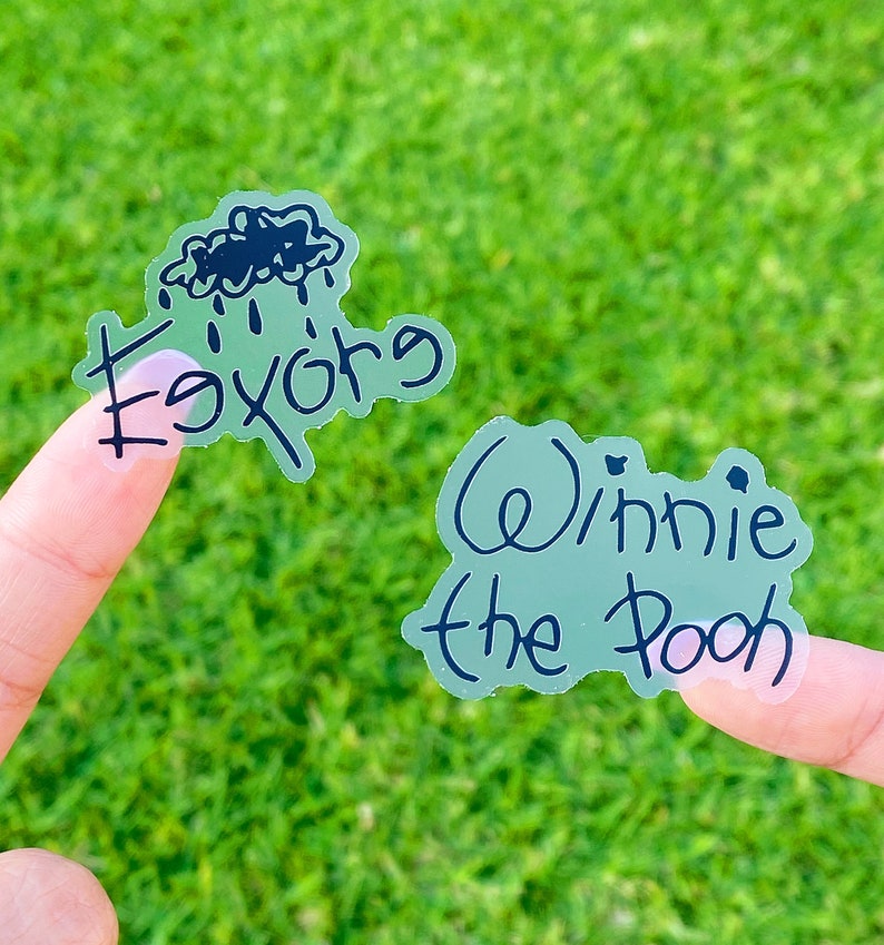 Eeyore Autograph Transparent Sticker/ Pooh Signature Classic - Etsy
