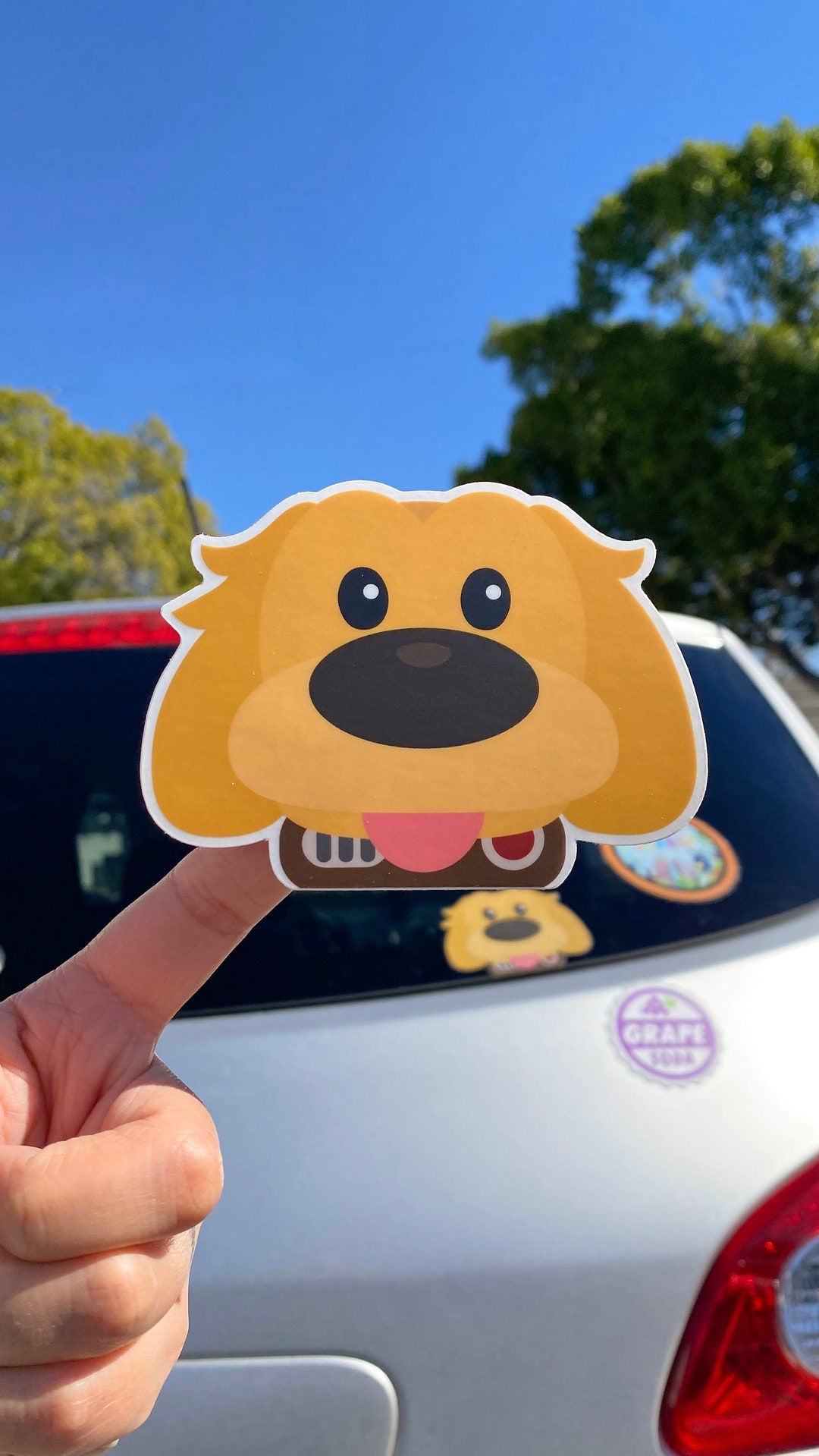 Dug Peeker Transparent Car Decal/ up Golden Retriever Dog Peekaboo ...