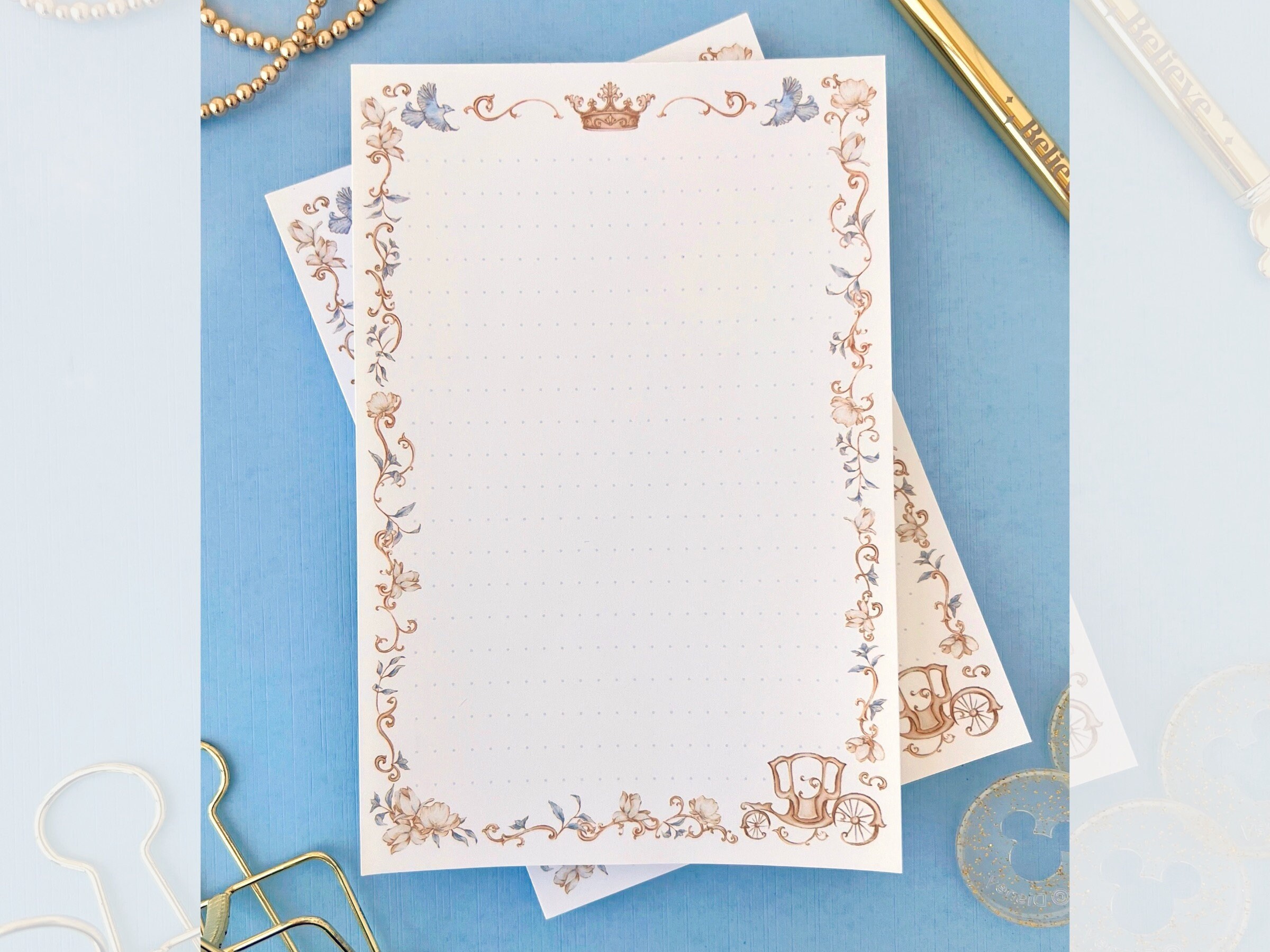 Royal Ball Cinderella Memo Notepad/ Vintage 50 Sheets Grid Dot - Etsy