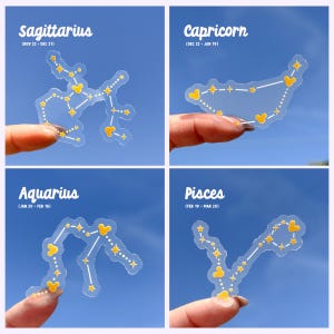 Zodiac Hidden Mickey Astrology Signs Transparent Sticker/ Disney ...