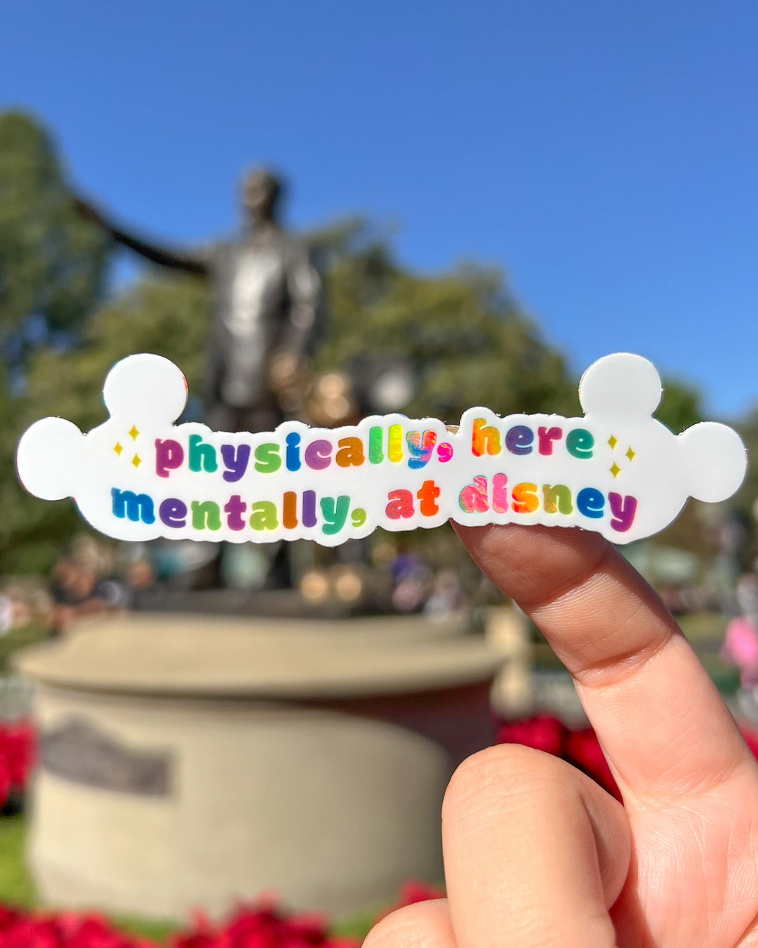 Physically Here, Mentally at Disney Holographic Sticker/ Disneyland ...