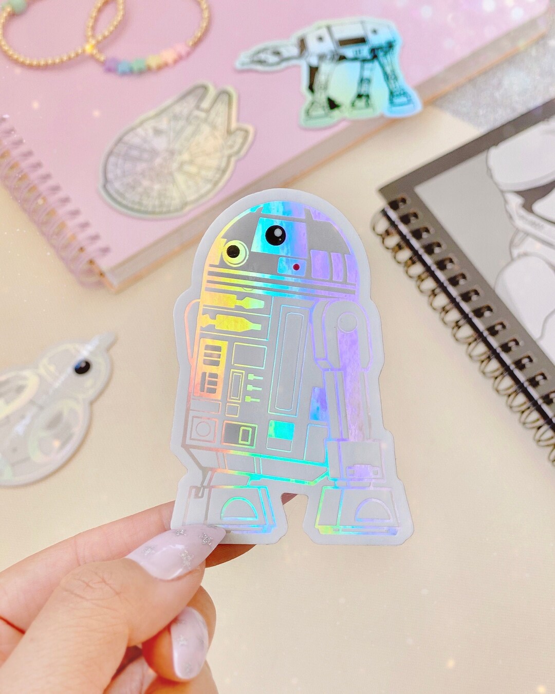 R2D2 Holographic Droid Sticker/ Star Wars Disney Laptop Stickers/mickey ...