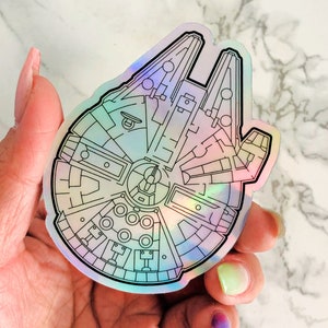 Millennium Falcon Holographic Sticker/ Star Wars Disney Laptop | Etsy
