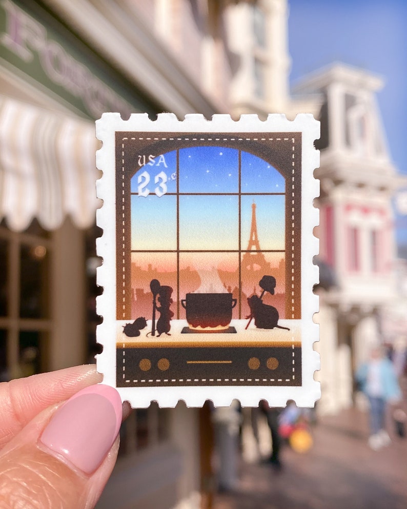 Remy & Emile Postage Stamp Sticker/ Ratatouille Little Chef Paris ...