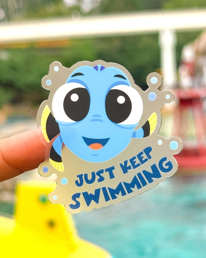 Dory Just Keep Swimming Transparent Laptop Stickers/ Hydrate Reminder ...