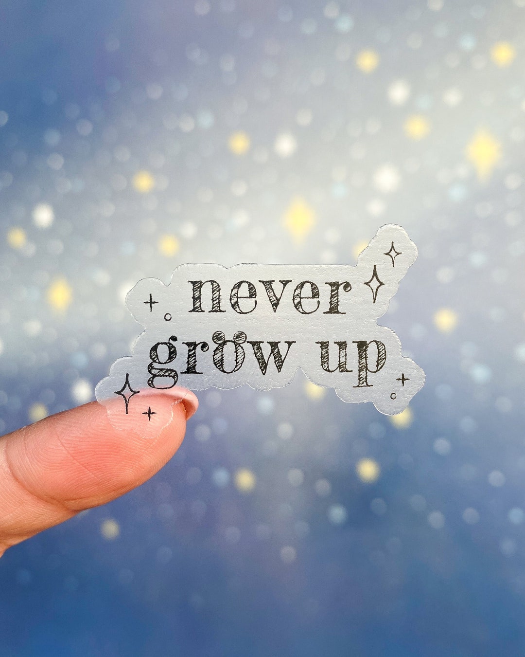 Never Grow up Quote Transparent Laptop Sticker/ Peter Pan Walt Disney ...