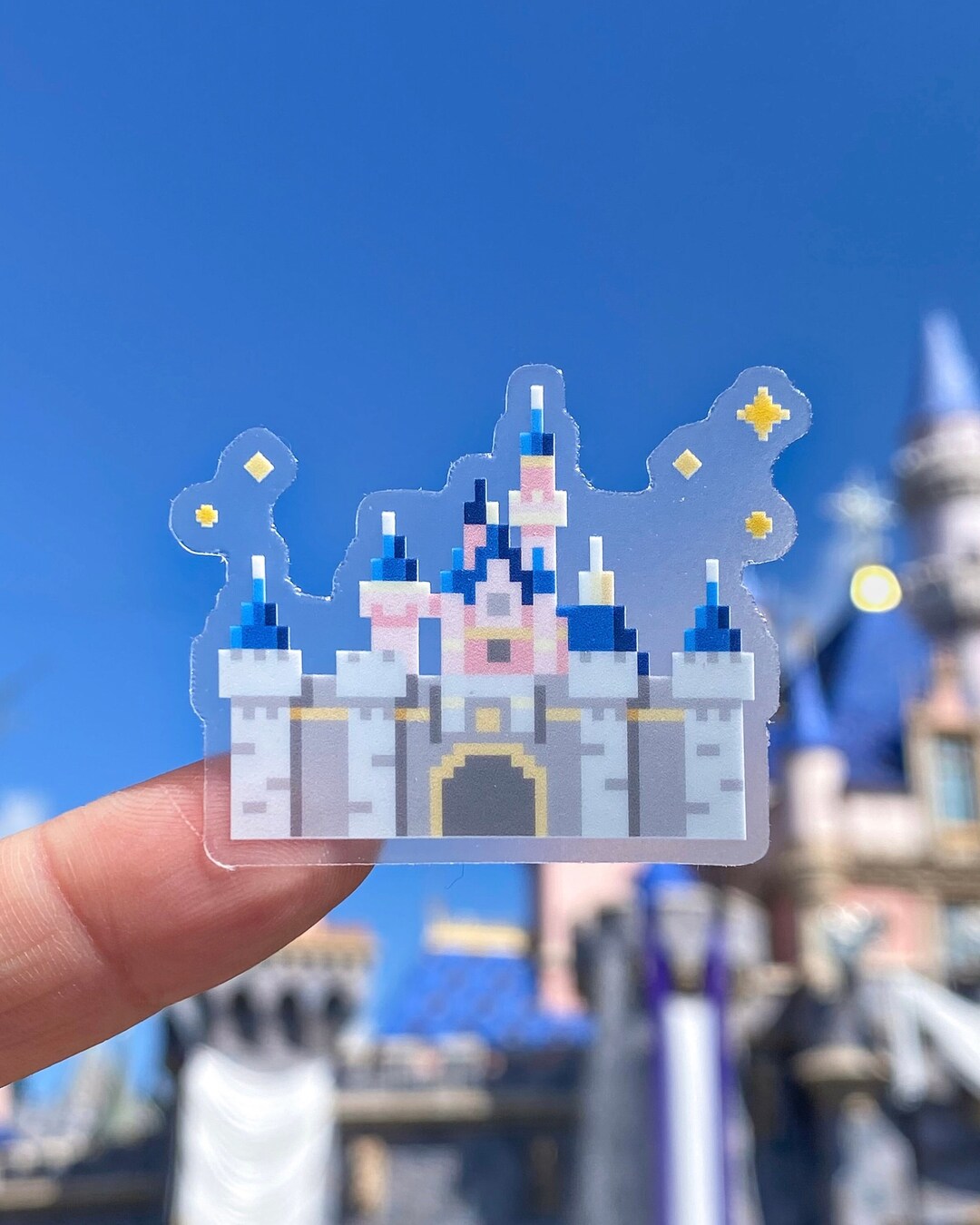 Pixel DLR Castle 8-bit Transparent Laptop Sticker Disney Decal/ Retro ...