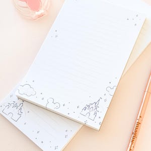 Sketch Memo Notepad/ Minimal Disney World 50 Sheets Lined Notes Bullet ...