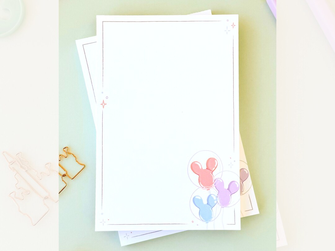 Park Balloons Memo Notepad/ Mickey Shaped Balloons 50 Sheets Bullet ...