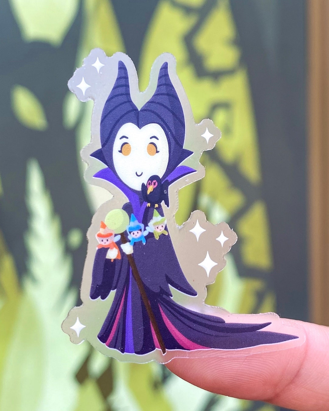 Maleficent Plushie Transparent Stickers/ Villain Sleeping Beauty Aurora ...