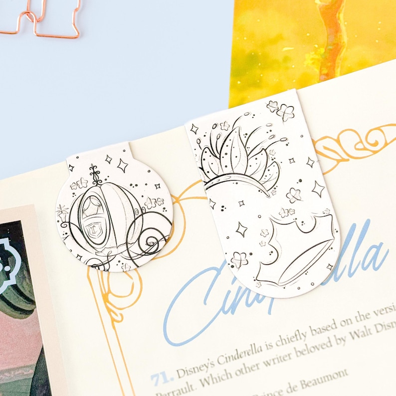 Princess Sketch Magnetic Bookmark Set of 2/ Imagineer Reading Student ...
