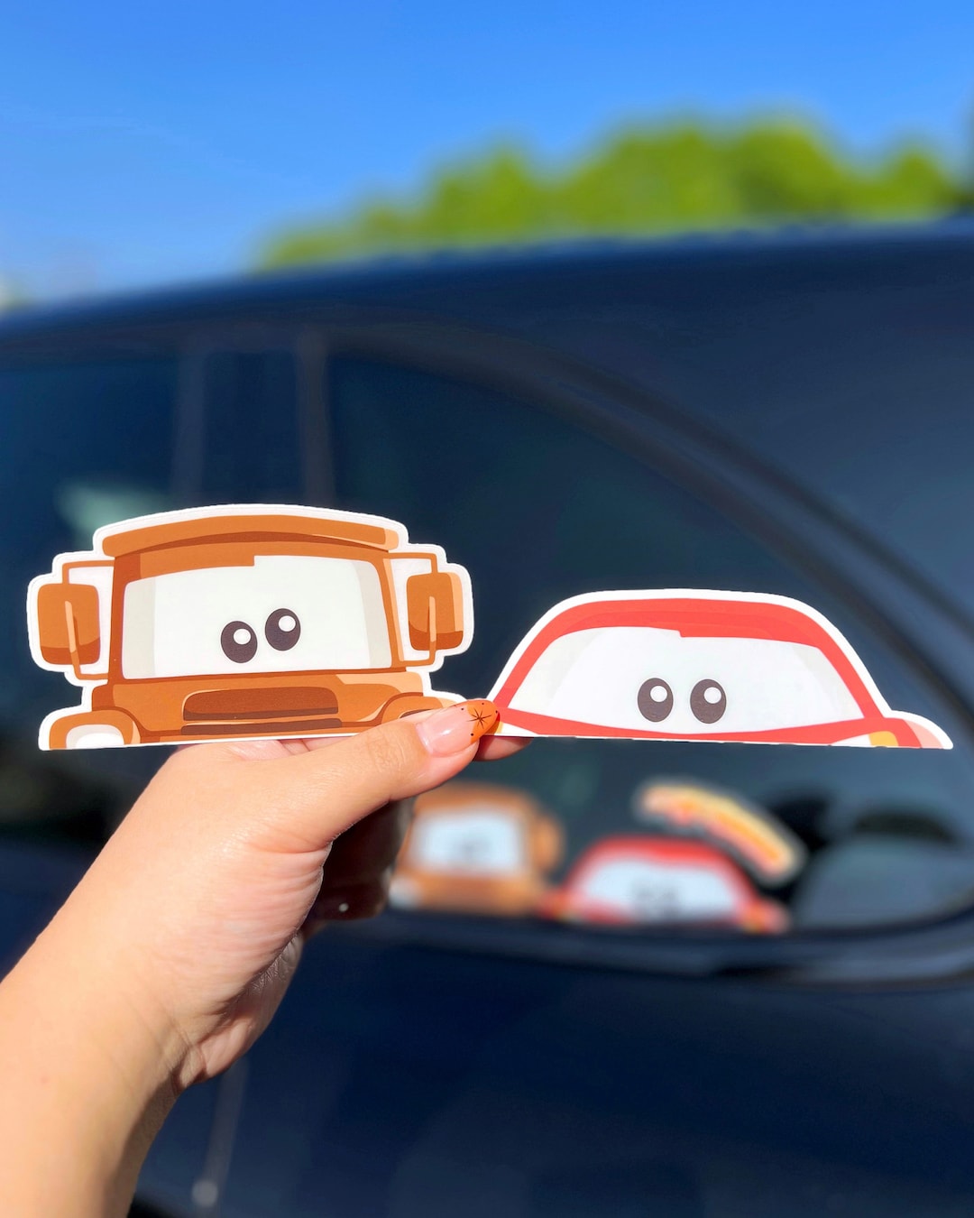 Mcqueen and Mater Peeker Car Decal/ Cars Pixar Peekaboo Window Bumper ...