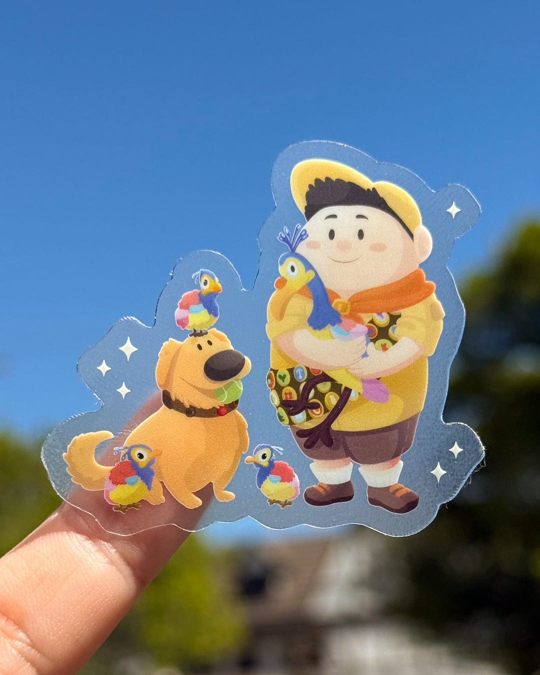 Russell With Dug and Kevins Transparent Laptop Sticker/ up Pixar Disney ...
