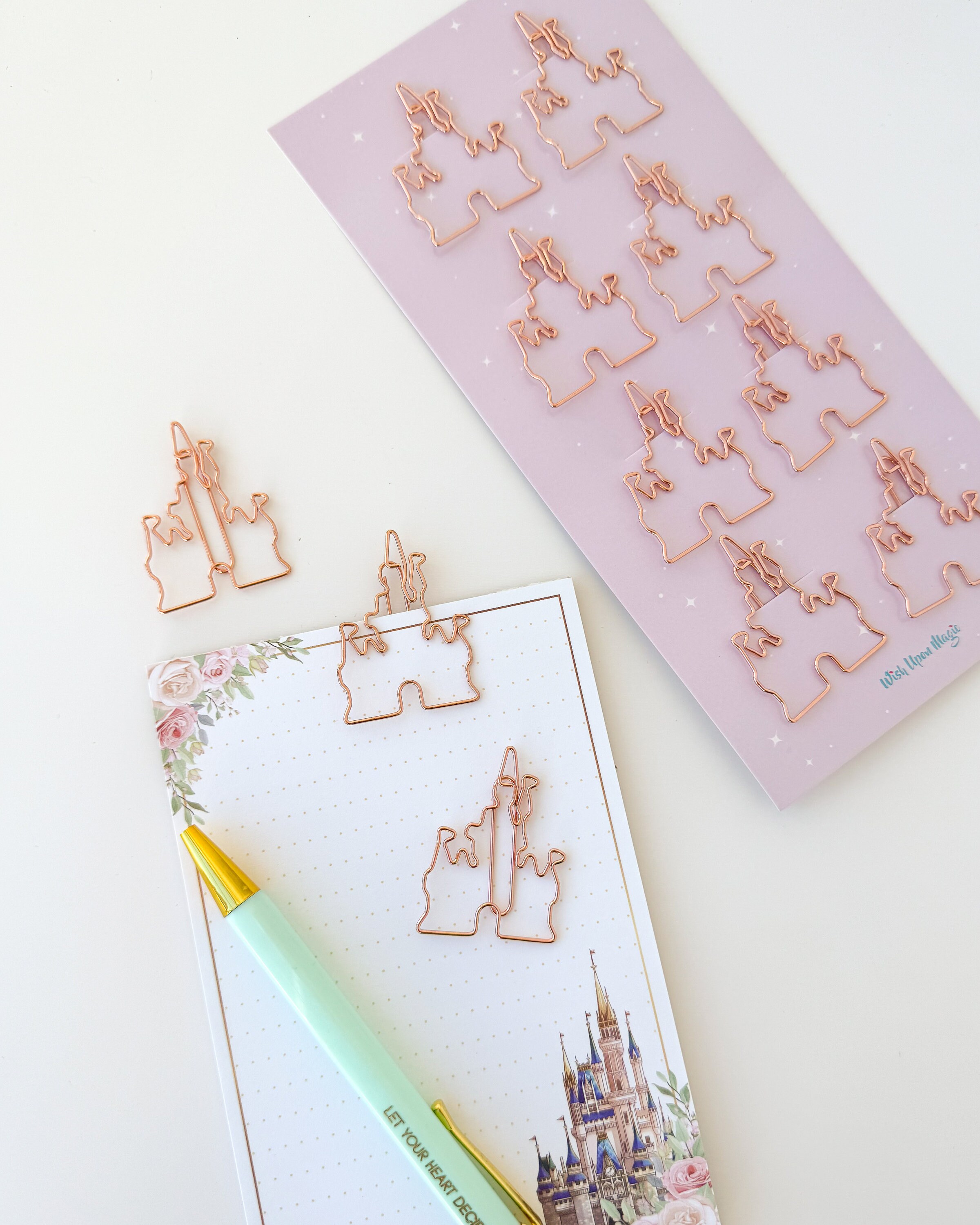 Castle Rose Gold Paper Clips (8pc)/ Gift Wedding Planner Accessories ...