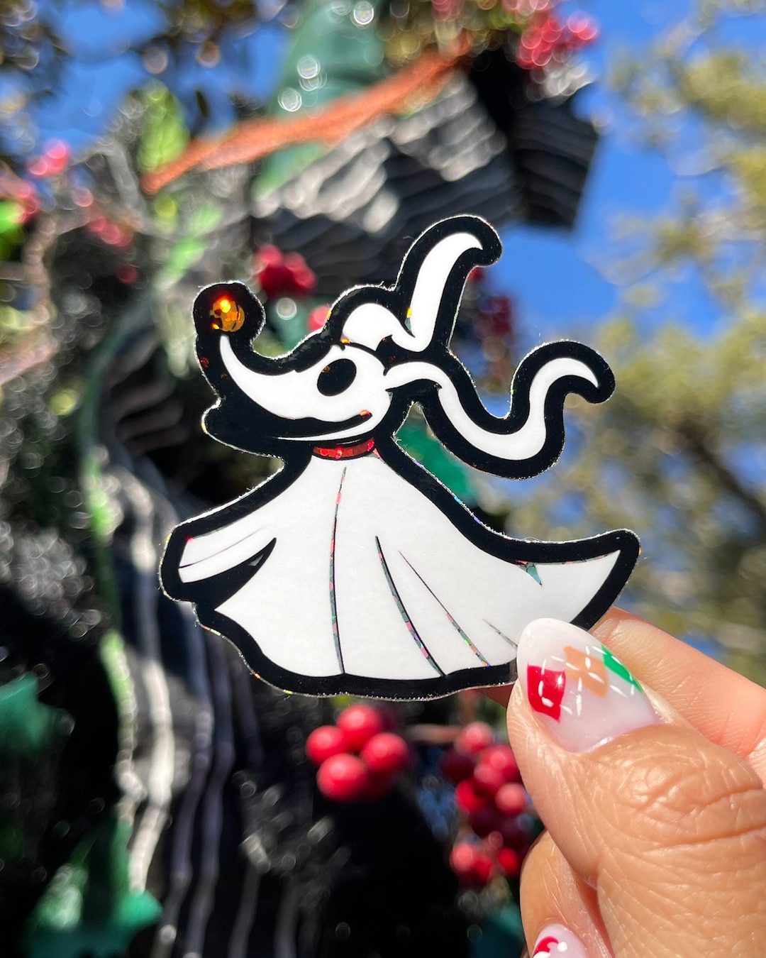 Zero Ghost Dog Holographic Nightmare Before Christmas Sticker/ Jack ...