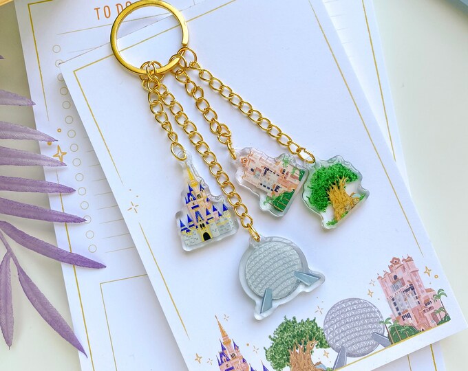 Landmarks Acrylic Keychain/ Disney World Accessory Magic Animal Kingdom ...