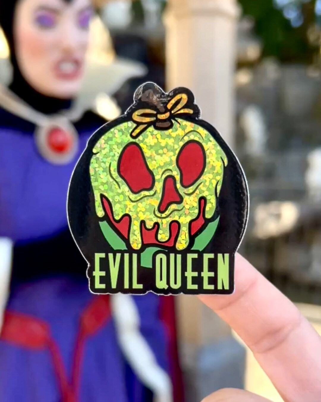 Evil Queen Icon Badge Glitter Holographic Laptop Stickers/ Villain ...