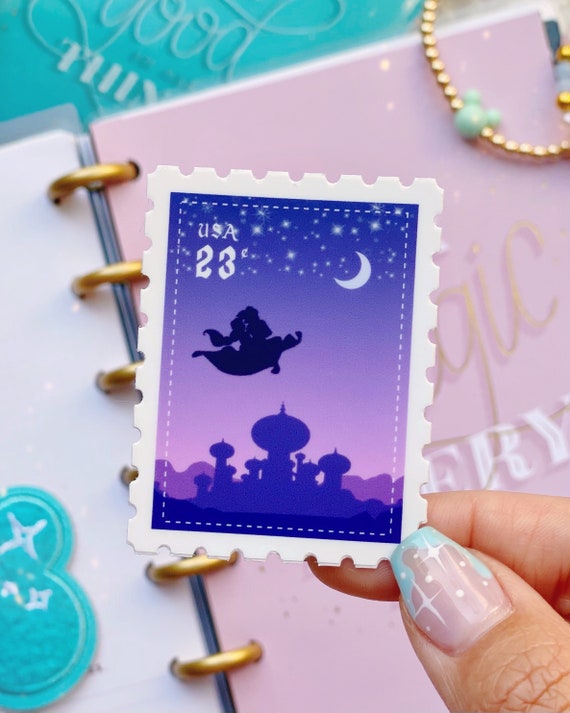 Jasmine Aladdin Postage Stamp Sticker/ Princess Flying Carpet | Etsy