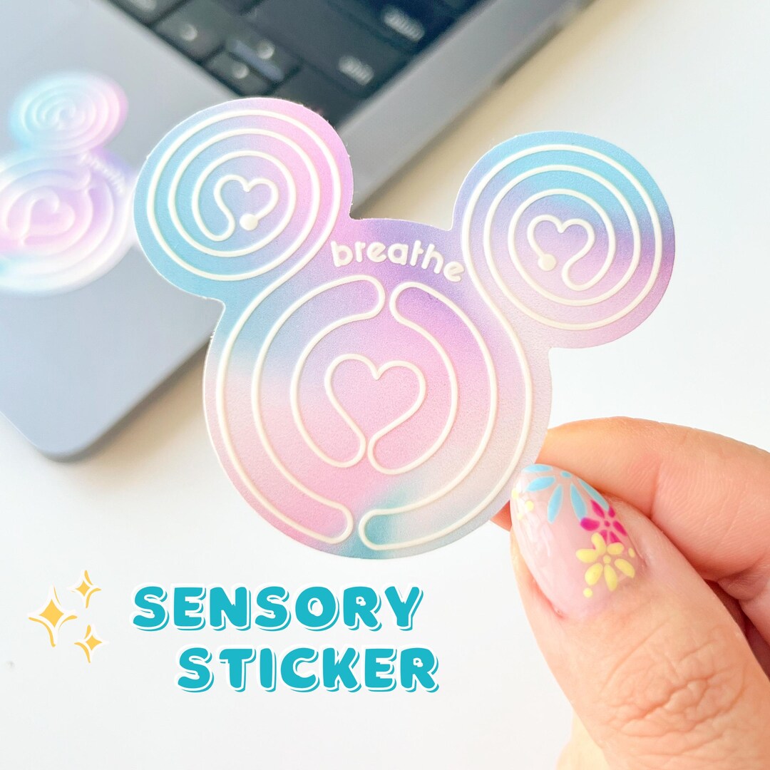 With Love Mickey Sensory Sticker/ Breathing Calming Grounding Gratitude ...