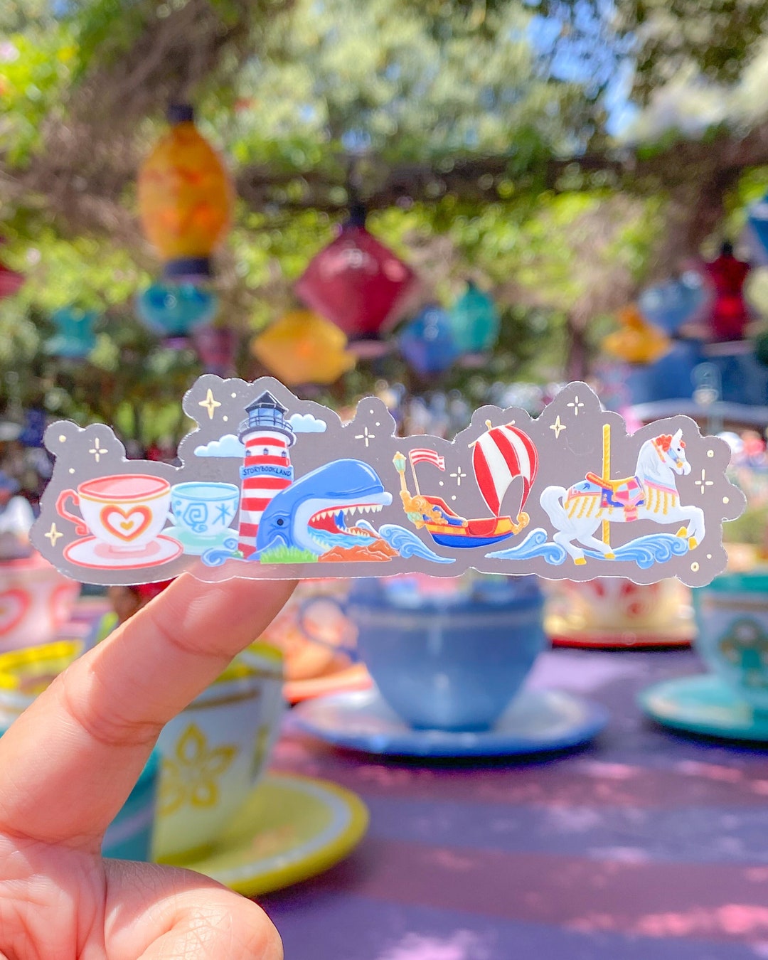 Fantasyland Landmarks Transparent Laptop Sticker/ Alice Teacups ...