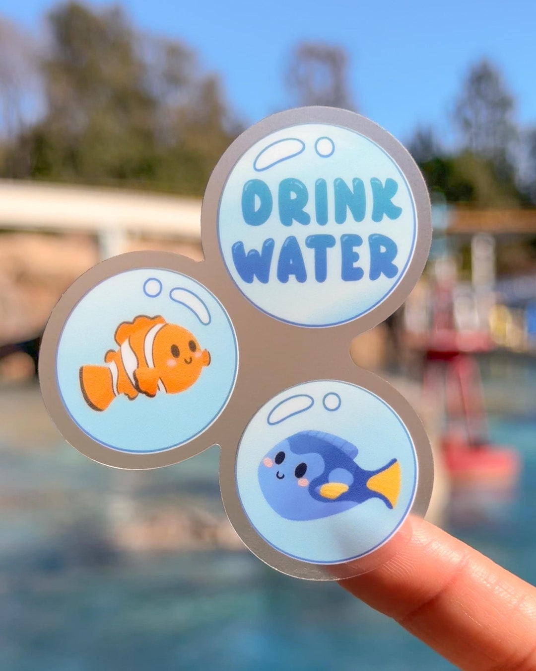 Drink Water Baby Nemo & Dory Transparent Laptop Stickers/ Hydrate ...
