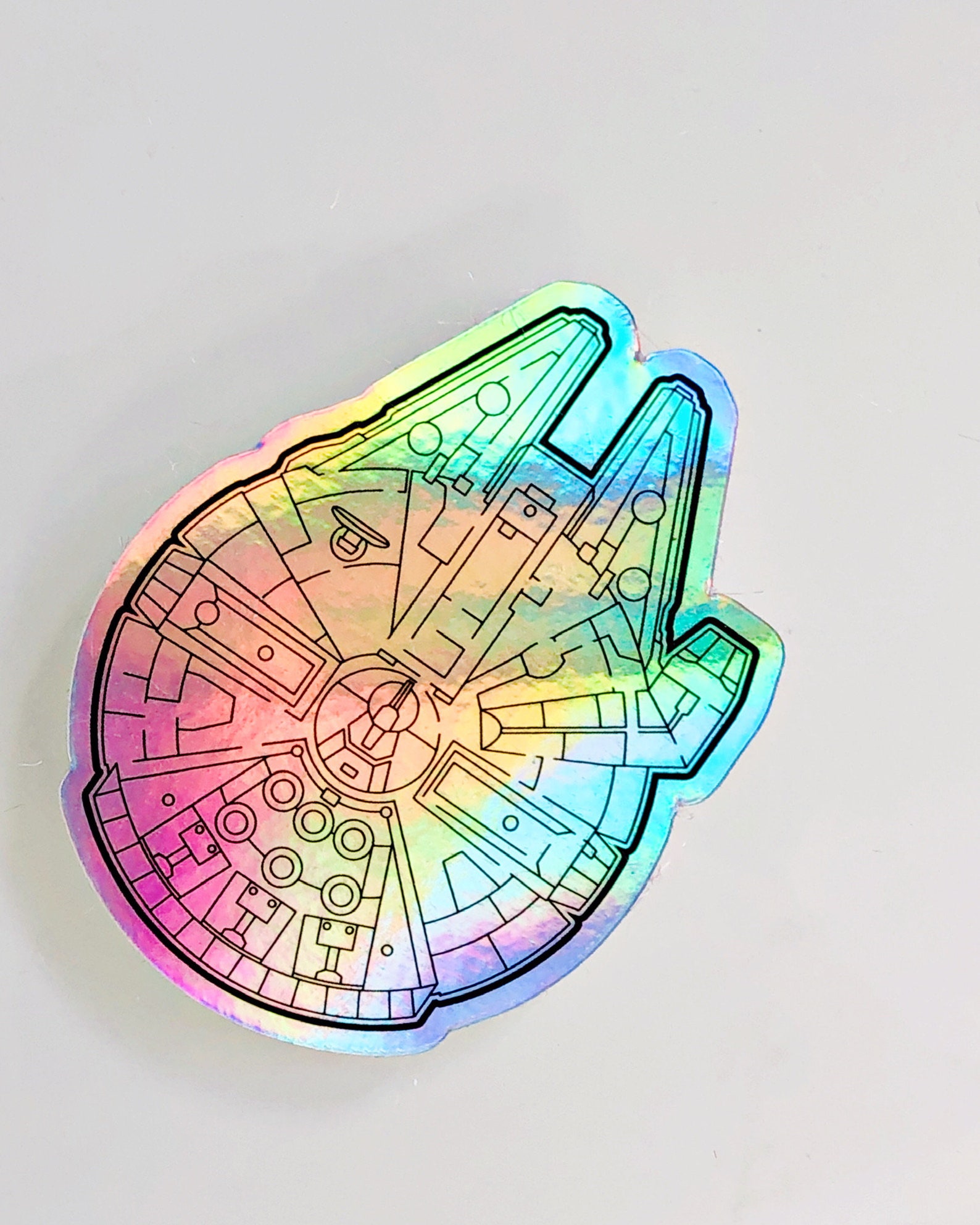 Millennium Falcon Holographic Sticker/ Star Wars Disney Laptop | Etsy
