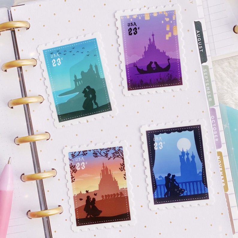 Simba & Nala Postage Stamp Sticker/ Lion King Pride Rock Vintage Retro ...