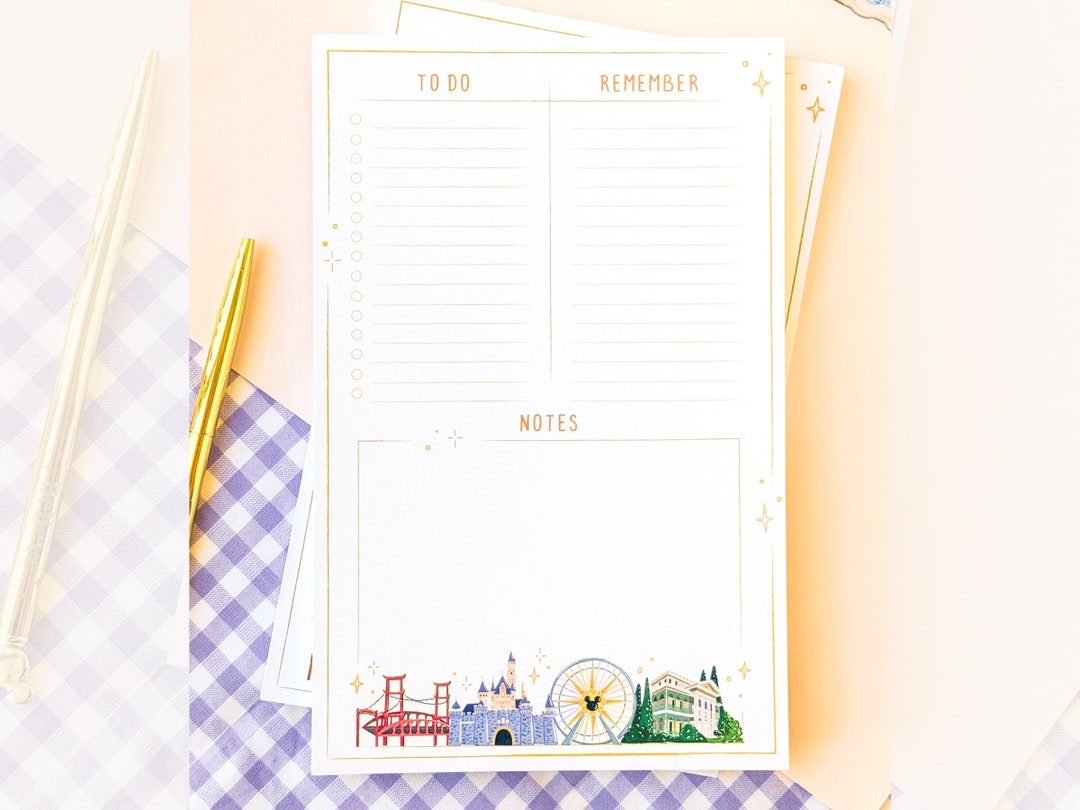 Everyday to Dos DLR Parks Landmark Planner Notepad/ Castle Daily Memo ...