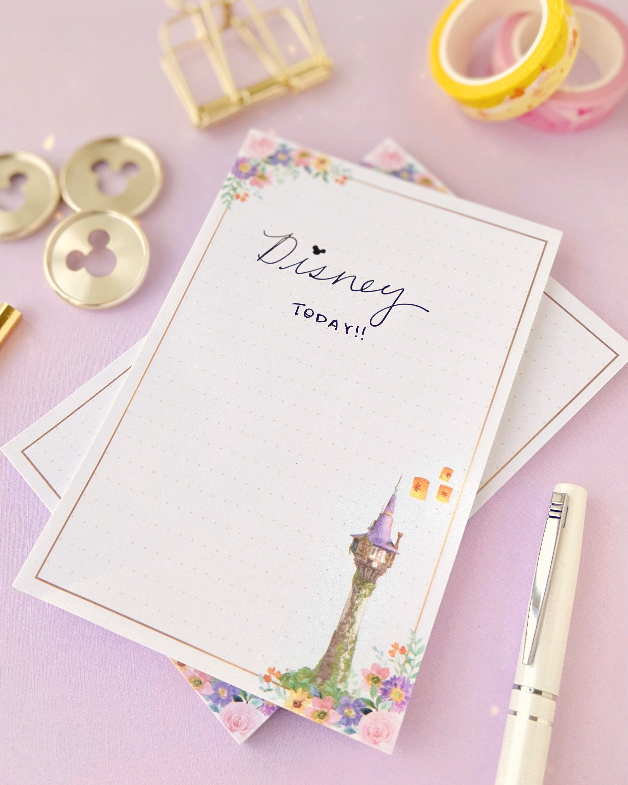 Rapunzel Tower Floral Memo Notepad/ 50 Sheets Grid Dot Bullet | Etsy
