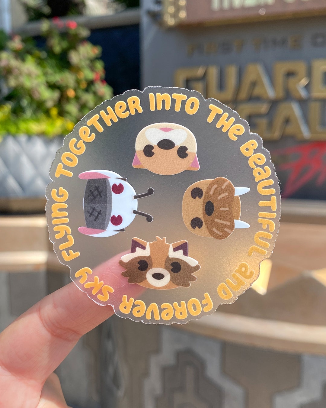 Rocket & Friends Wreath Transparent Disney Laptop Sticker/ Guardians ...