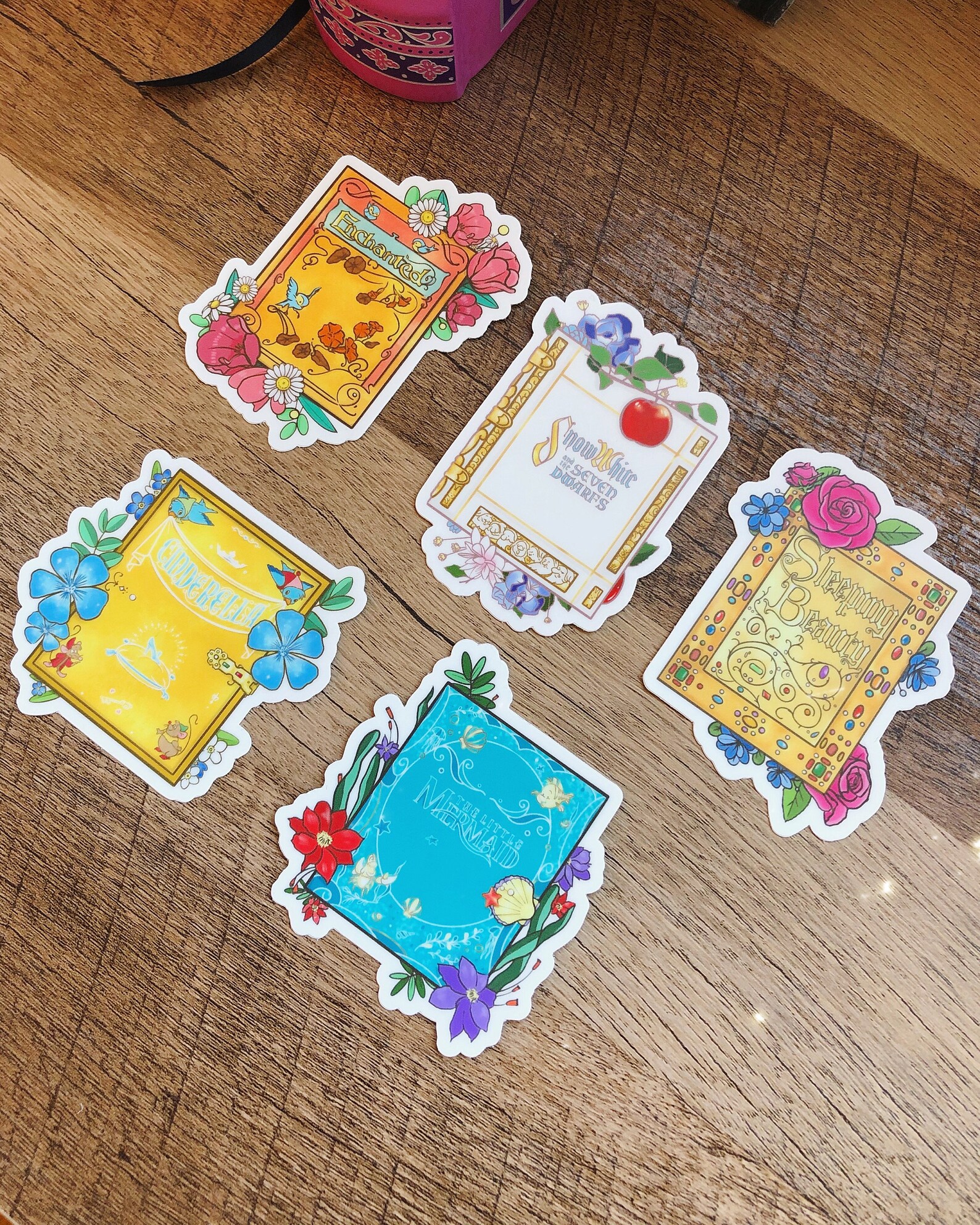 Enchanted Floral Storybook Collection Disney Laptop Stickers/ | Etsy