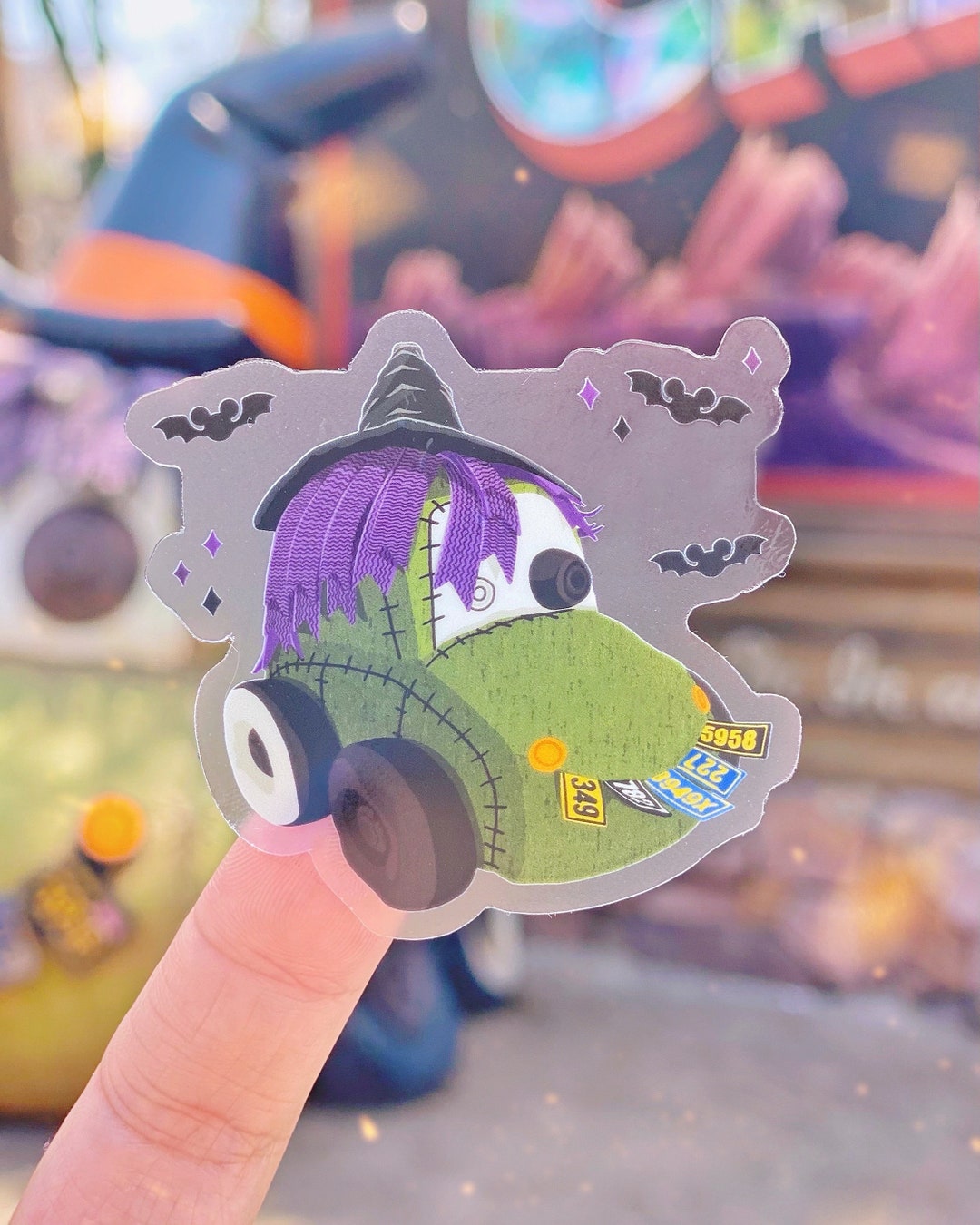 Scary Scarecar Carsland Transparent Sticker/ Halloween Spooky Cute Haul ...