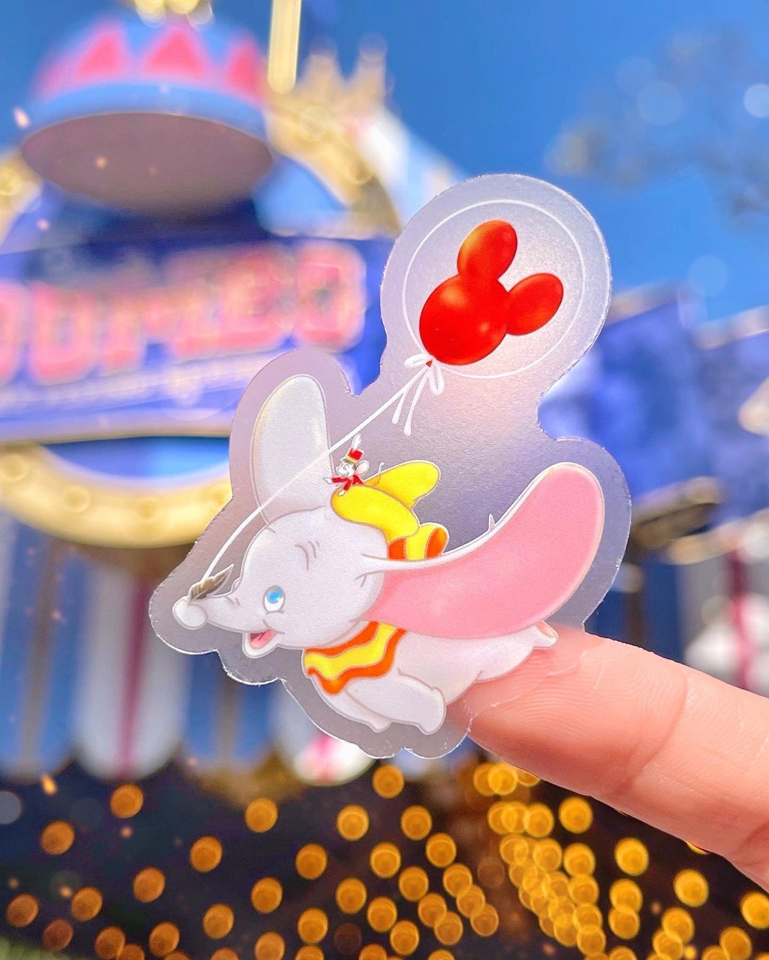 Dumbo Mickey Balloon Transparent Stickers/ Don't Just Fly Soar Disney ...