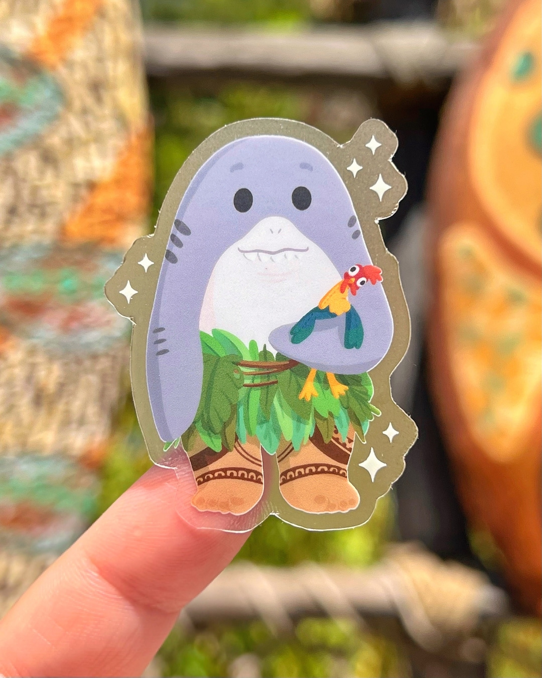 Maui With Hei Hei Plushie Transparent Disney Laptop Stickers/ Moana Te ...