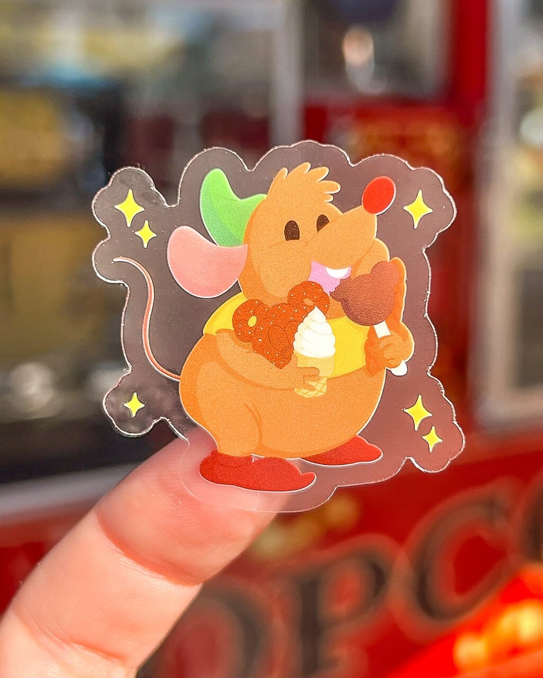 Hungry Gus Gus Snacks Transparent Sticker/ Cinderella Sketch Princess ...