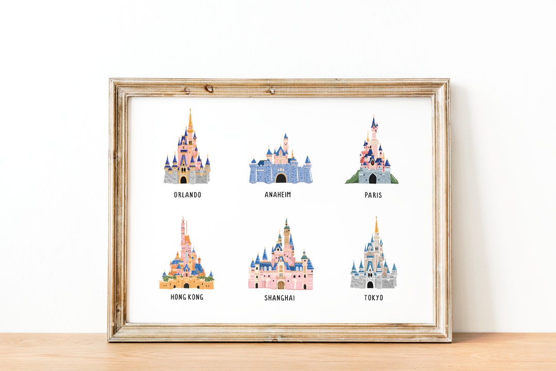 Castles Collection Art Print/ Disney Castles Home Decor/ Office Living ...