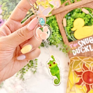 Pascal Mickey Balloon See Through Acrylic Keychain/ Tangled Rapunzel ...