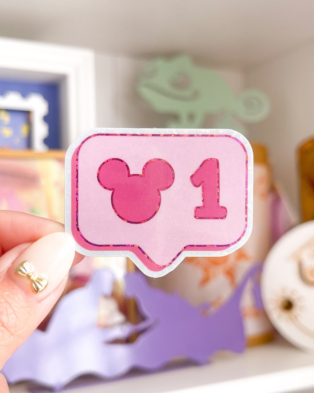 Mickey Like Button Sticker/ Pink Aesthetic Self Love Disney Laptop ...